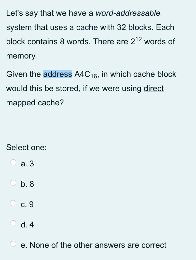 Solved Let's say that we have a word-addressable system that | Chegg.com