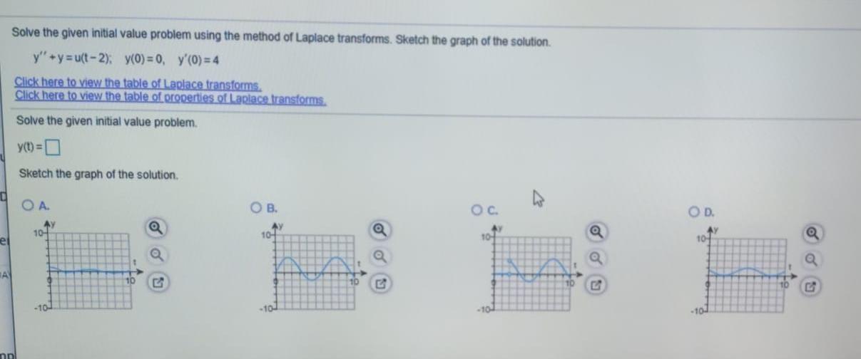 Solved Solve the given initial value problem using the | Chegg.com