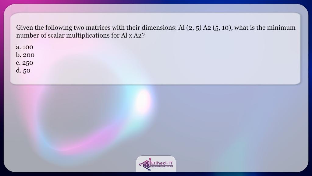 Solved Given the following two matrices with their | Chegg.com