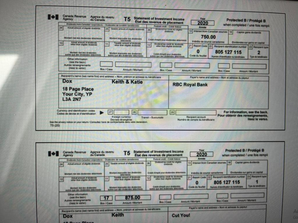T5 Statement Of Investment Income Fillable Form - Printable Forms Free Online