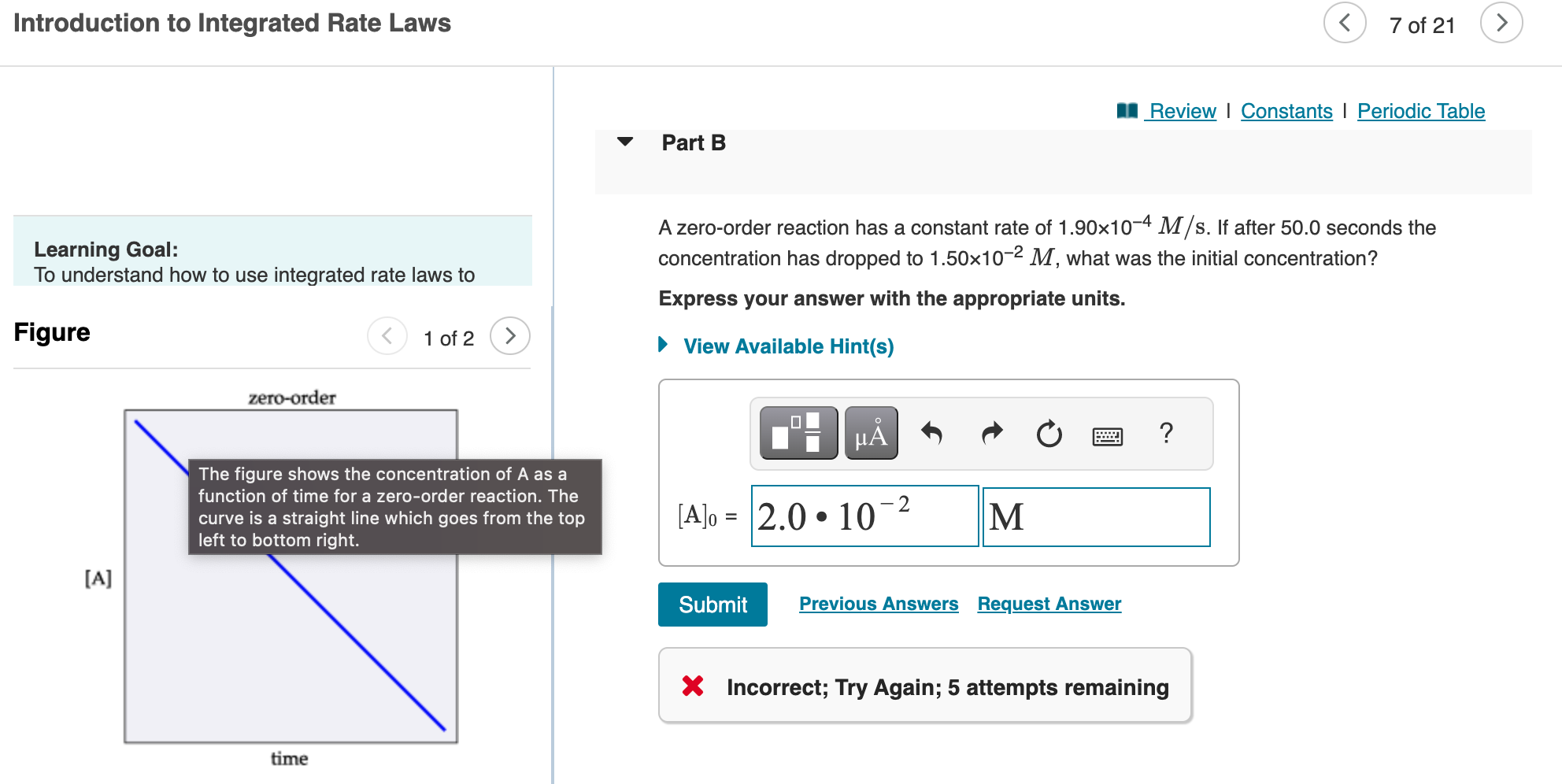 Solved Introduction to Integrated Rate Laws 7 of 21 Part B | Chegg.com