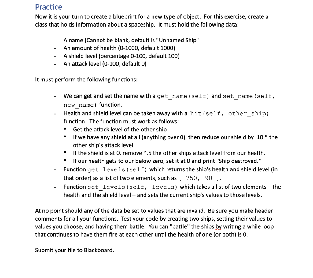 Solved Now it is your turn to create a blueprint for a new | Chegg.com