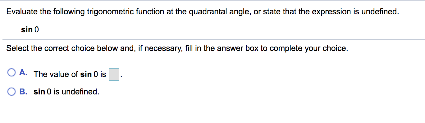 Solved Evaluate the following trigonometric function at the | Chegg.com