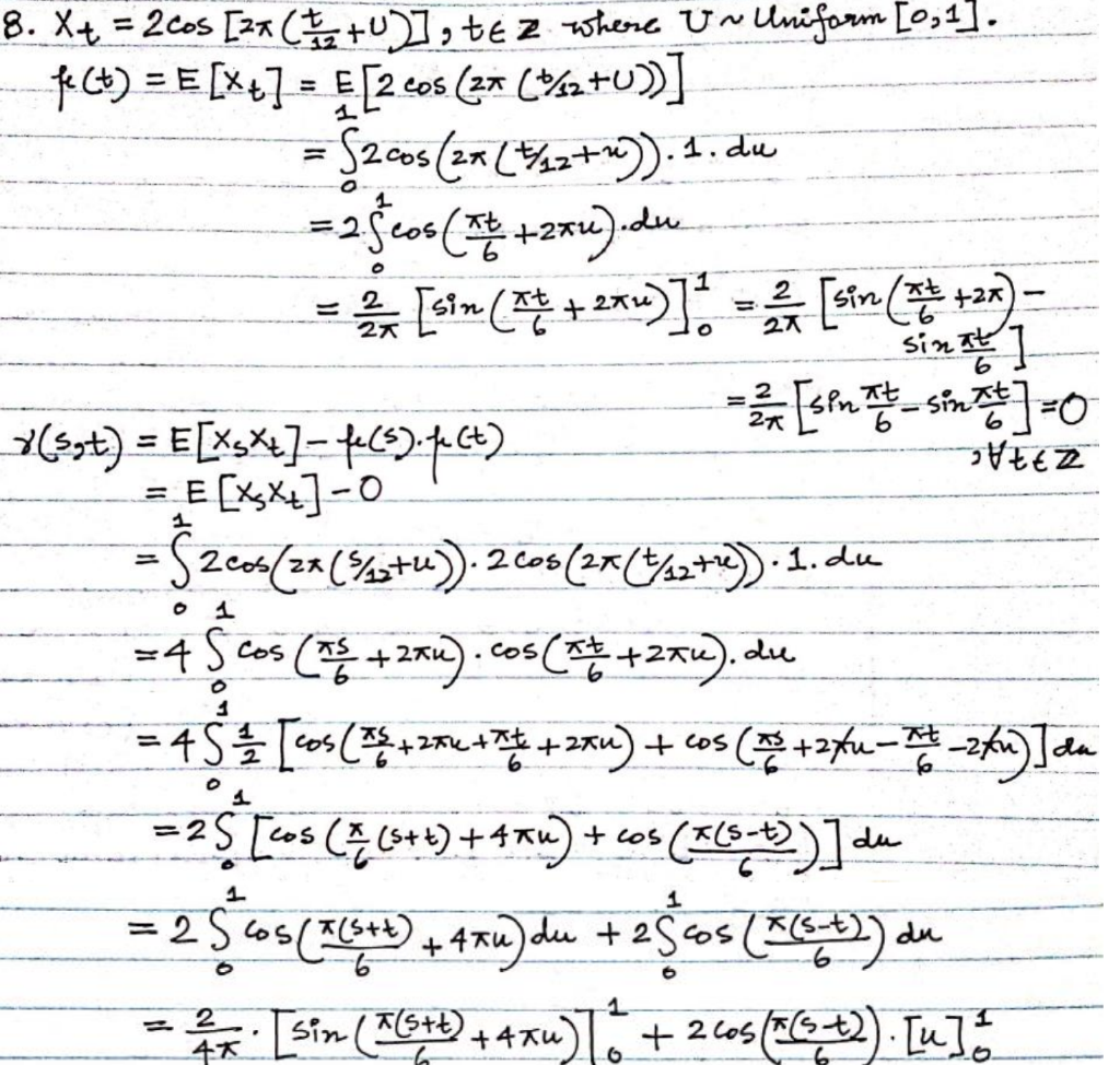 Solved ) Look at both the mean and covariance functions of | Chegg.com