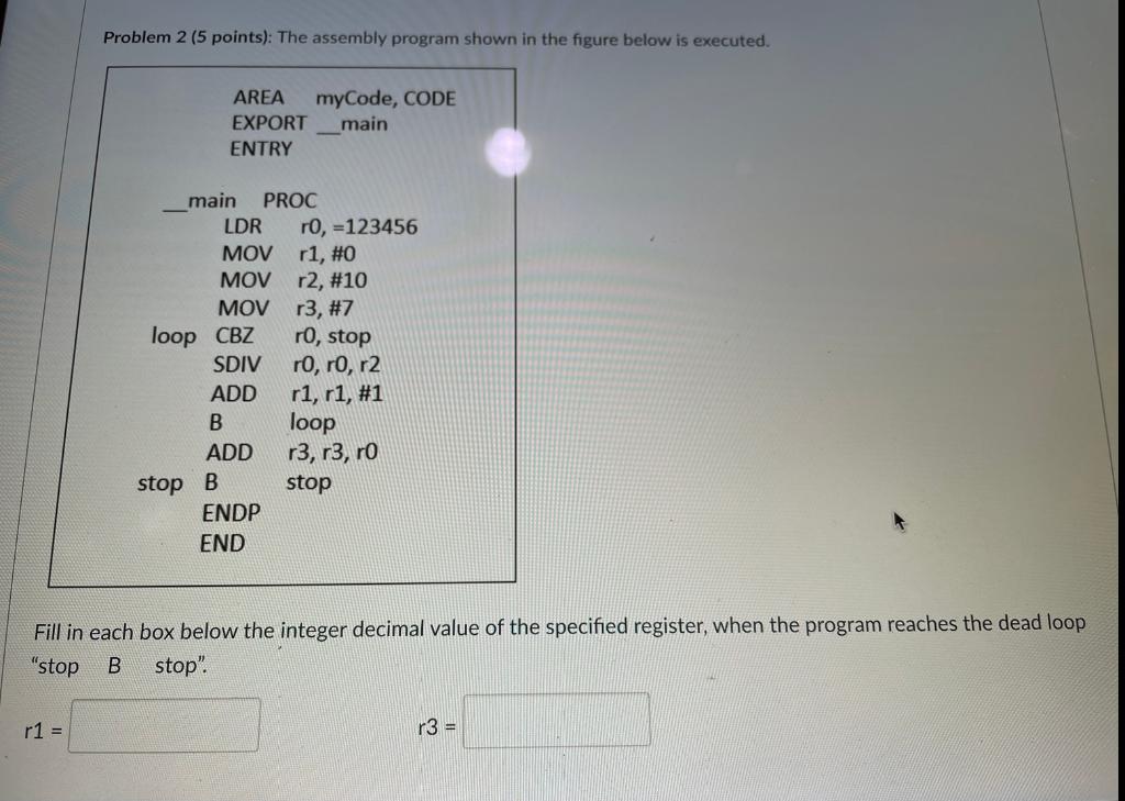 Solved Problem 2 5 Points The Assembly Program Shown In Chegg