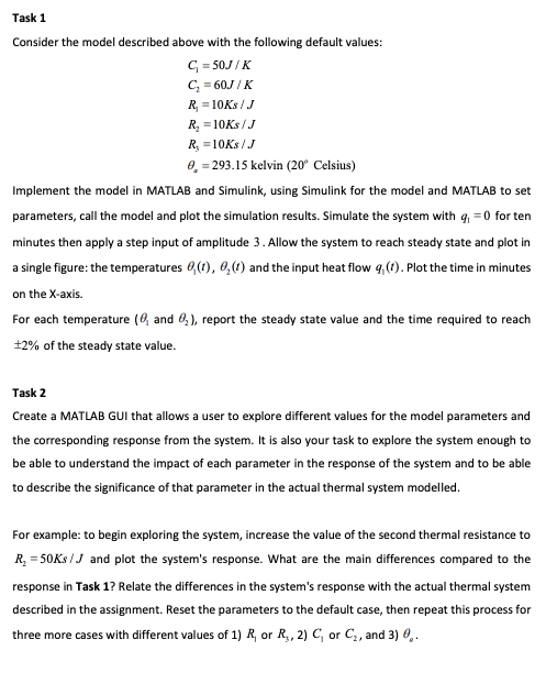 Solved MATLAB and Simulink Covering tasks 1 and 2 combined, | Chegg.com