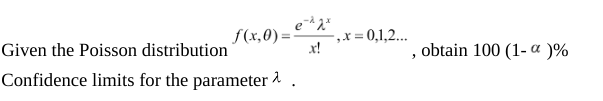 Given the Poisson distribution | Chegg.com