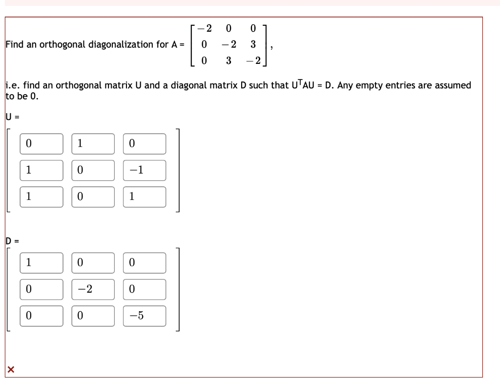 Solved Find an orthogonal diagonalization for | Chegg.com