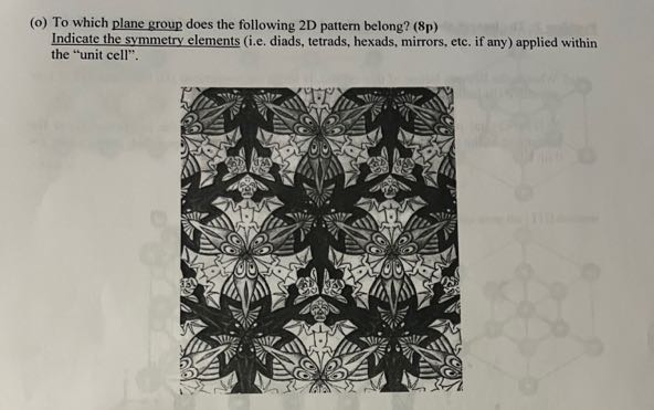 Solved (o) To which plane group does the following 2D | Chegg.com