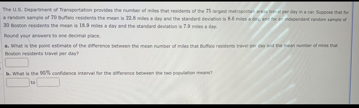 Solved 14.) The U.S. Department of Transportation provides | Chegg.com
