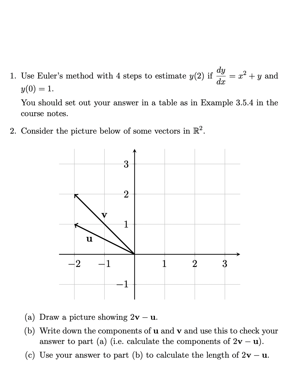 Solved 1. Use Euler's method with 4 steps to estimate y(2) | Chegg.com