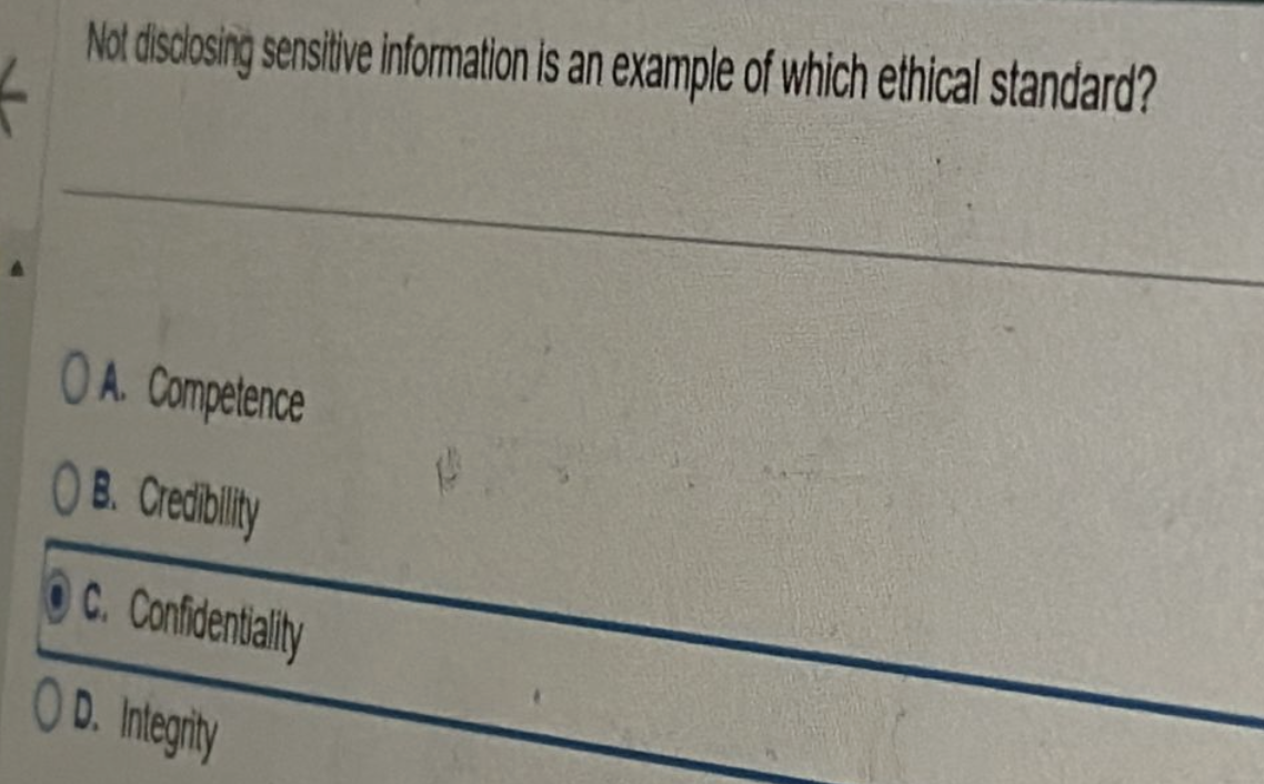 Solved Not discosing sensitive information is an example of | Chegg.com