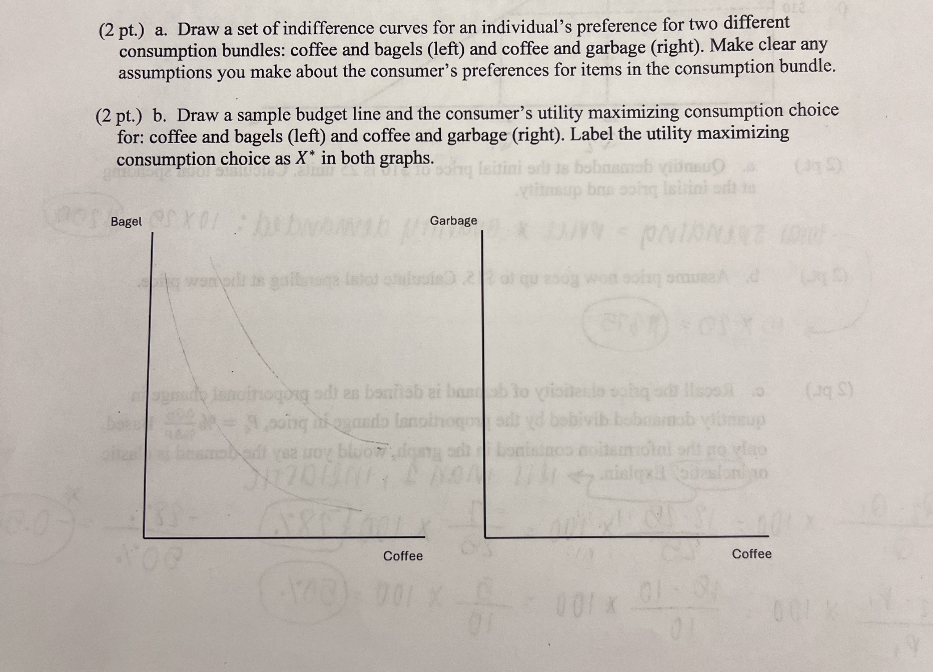 Solved (2 ﻿pt.) ﻿a. ﻿Draw a set of indifference curves for | Chegg.com