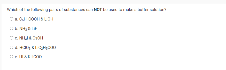 Solved Which of the following pairs of substances can NOT be | Chegg.com