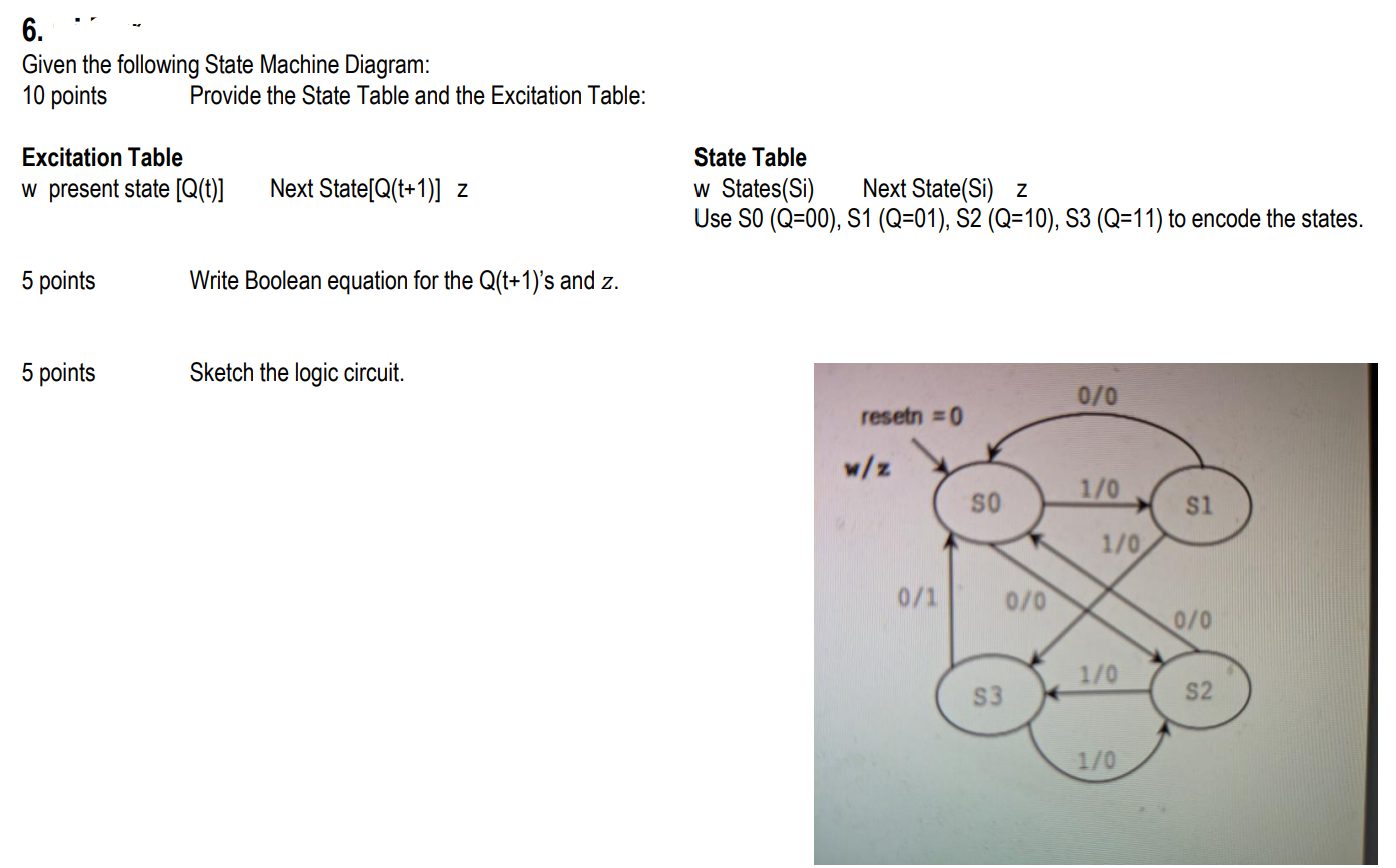 Solved 6." Given the following State Machine Diagram: 10 | Chegg.com