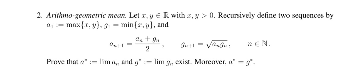 Solved Arithmo-geometric mean. Let x,yinR with x,y>0. | Chegg.com