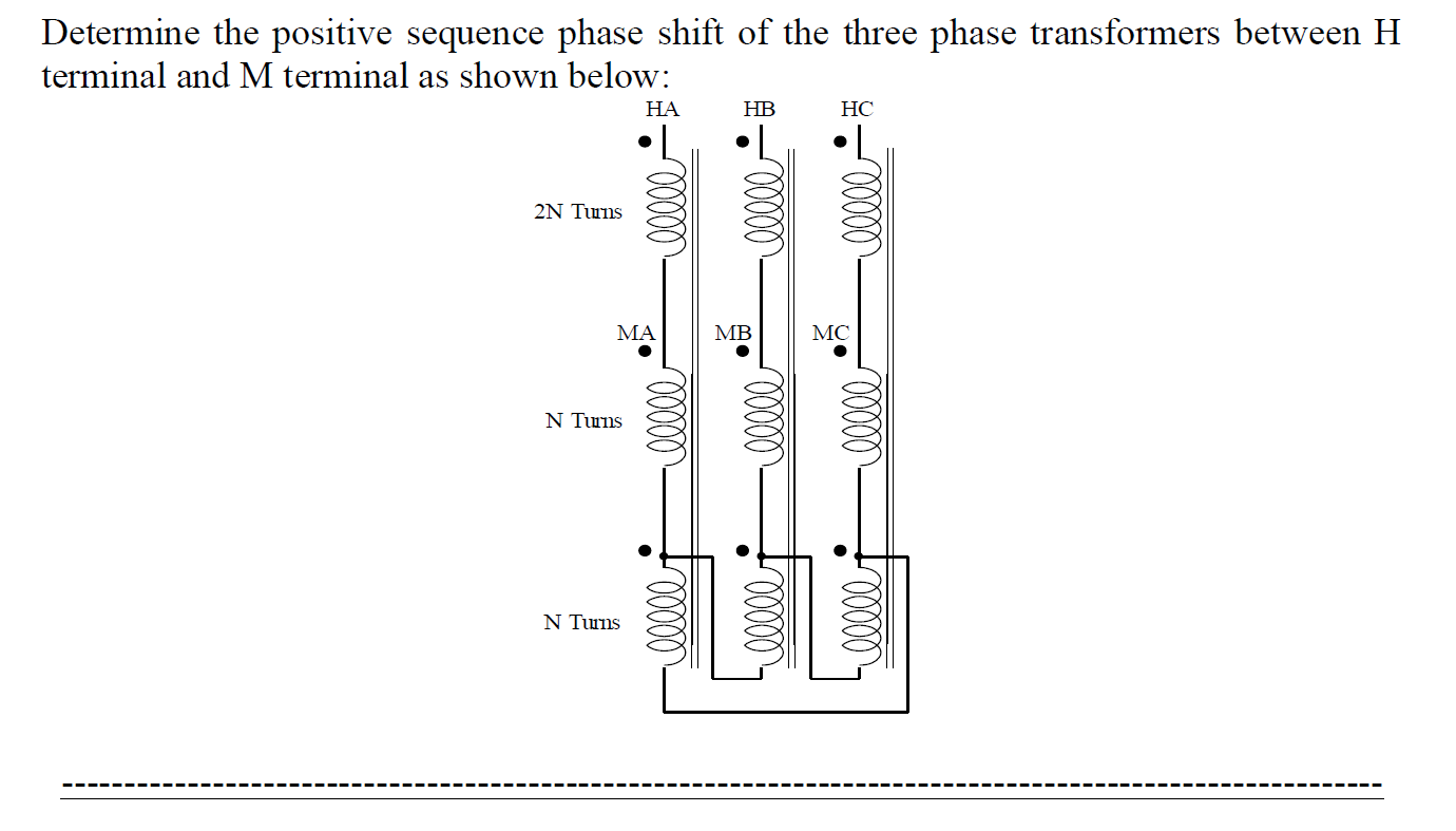 Solved Determine the positive sequence phase shift of the | Chegg.com