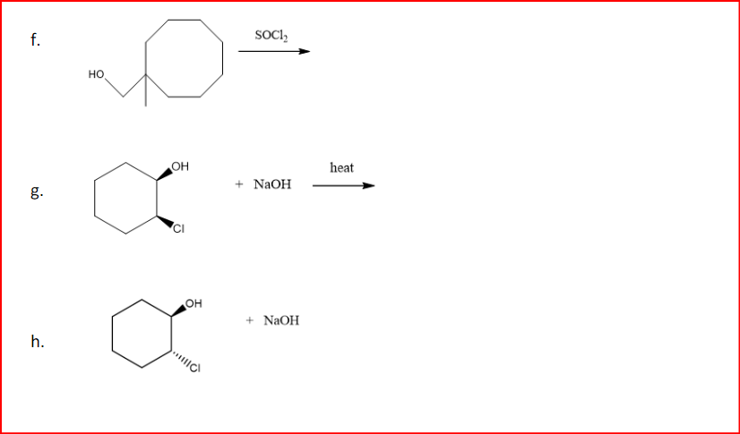 Solved 2. Give the products, or reagents for the following | Chegg.com