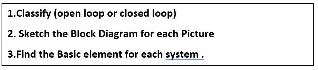 Solved 1.Classify (open loop or closed loop) 2. Sketch the | Chegg.com
