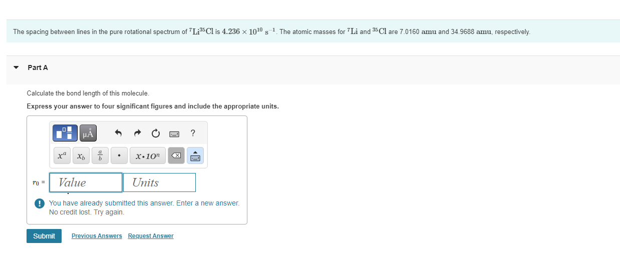 Solved The spacing between lines in the pure rotational | Chegg.com