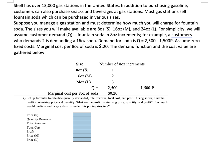 Solved Shell has over 13,000 gas stations in the United | Chegg.com