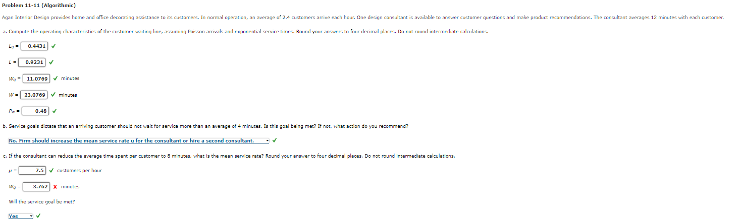 Solved Problem 11-11 (Algorithmic)Agan Interior Design | Chegg.com Solved Problem 11-11 (Algorithmic)Agan Interior Design | Chegg.com