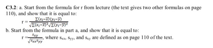 Solved C3.2: a. Start from the formula for r from lecture | Chegg.com