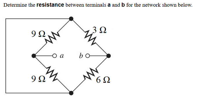 Solved Determine the resistance between terminals a and b | Chegg.com