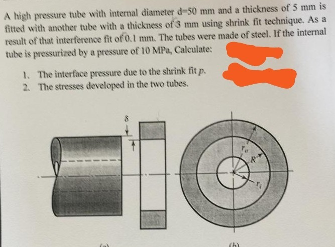 Solved A high pressure tube with internal diameter d-50 mm | Chegg.com
