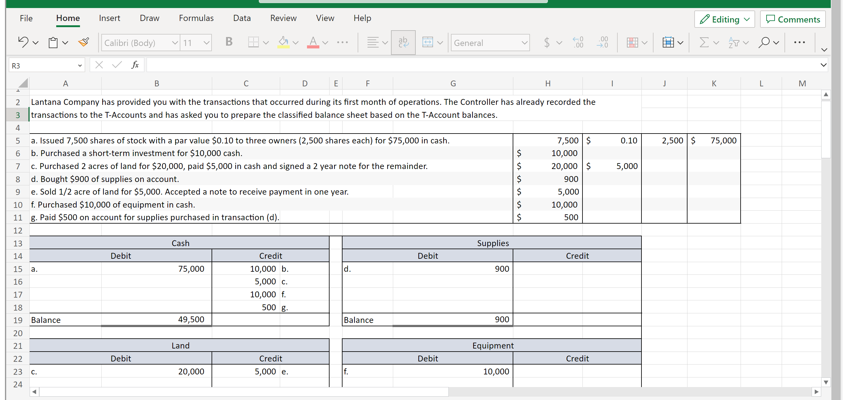 Solved File Home Insert Draw Formulas Data Review View Help | Chegg.com