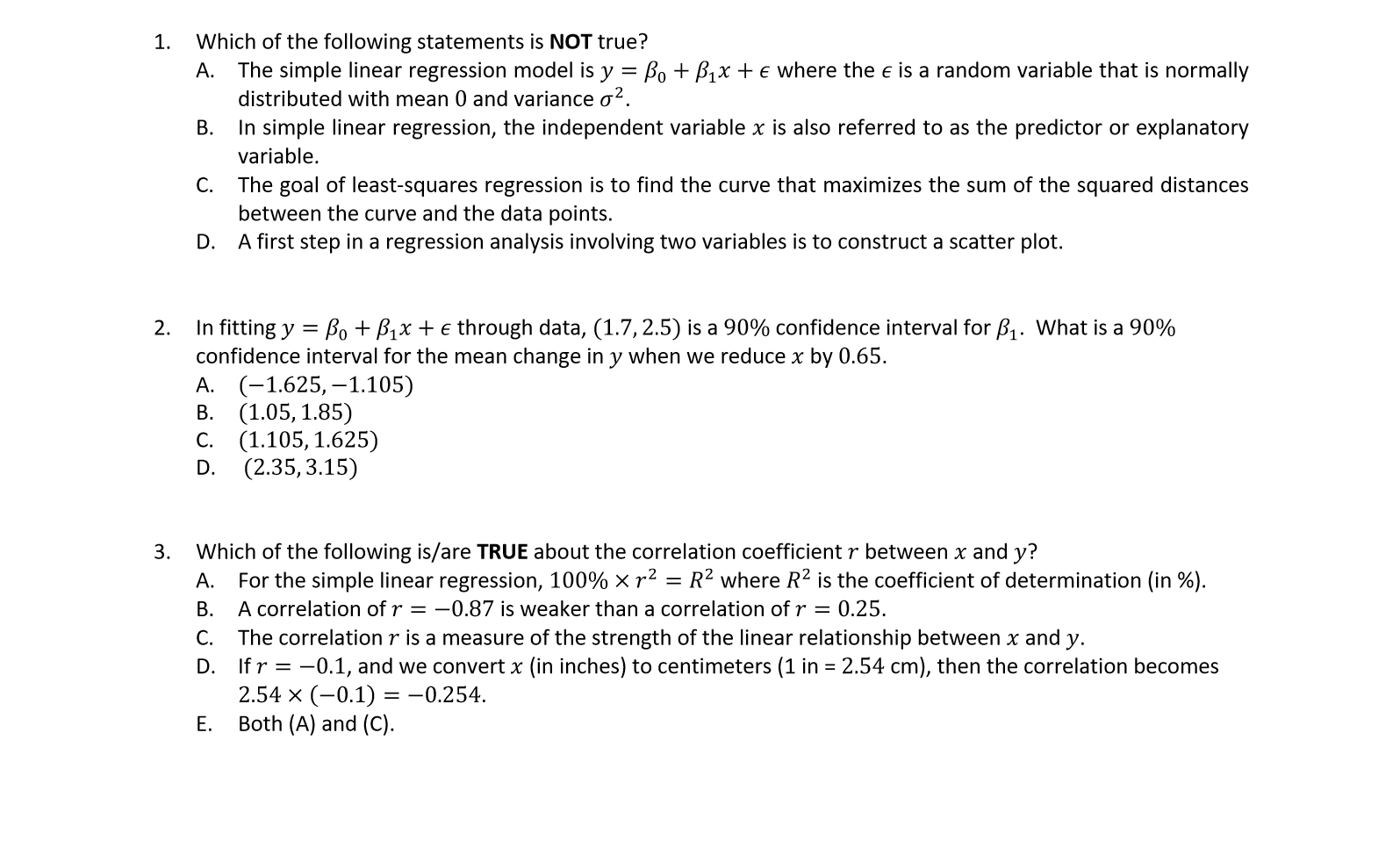 Solved 1. Which of the following statements is NOT true? A. | Chegg.com