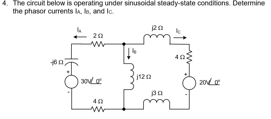 Solved 4. The circuit below is operating under sinusoidal | Chegg.com