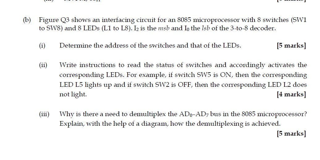 Figure Q3(b) Figure Q3 shows an interfacing circuit | Chegg.com