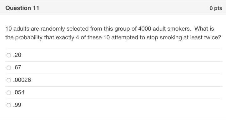 Solved DISCRETE RANDOM VARIABLES Most smokers make multiple | Chegg.com