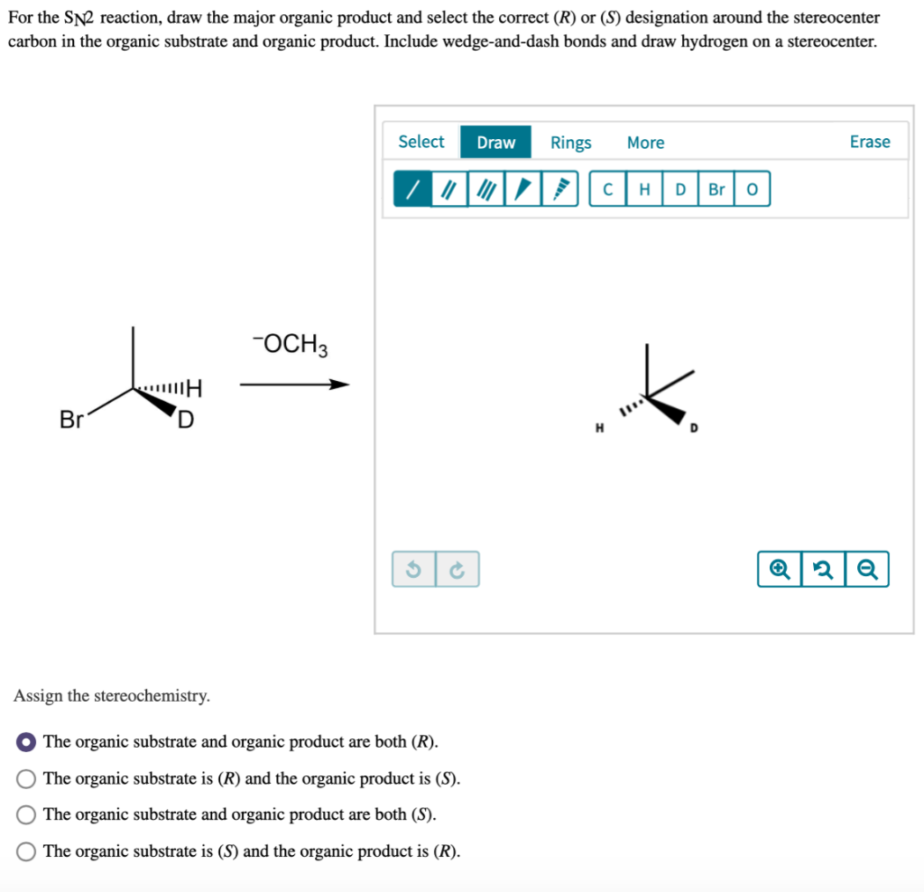 Solved For the SN2 reaction, draw the major organic product | Chegg.com