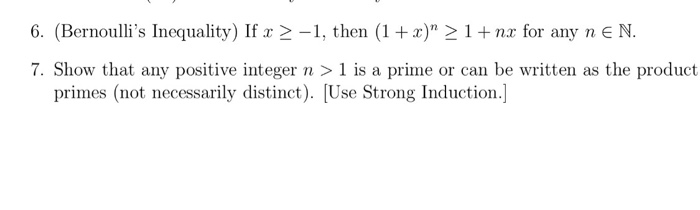 Solved (Bernoulli's Inequality) If x greaterthanorequalto | Chegg.com
