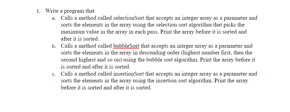 Solved 1. Write a program that Calls a method called | Chegg.com