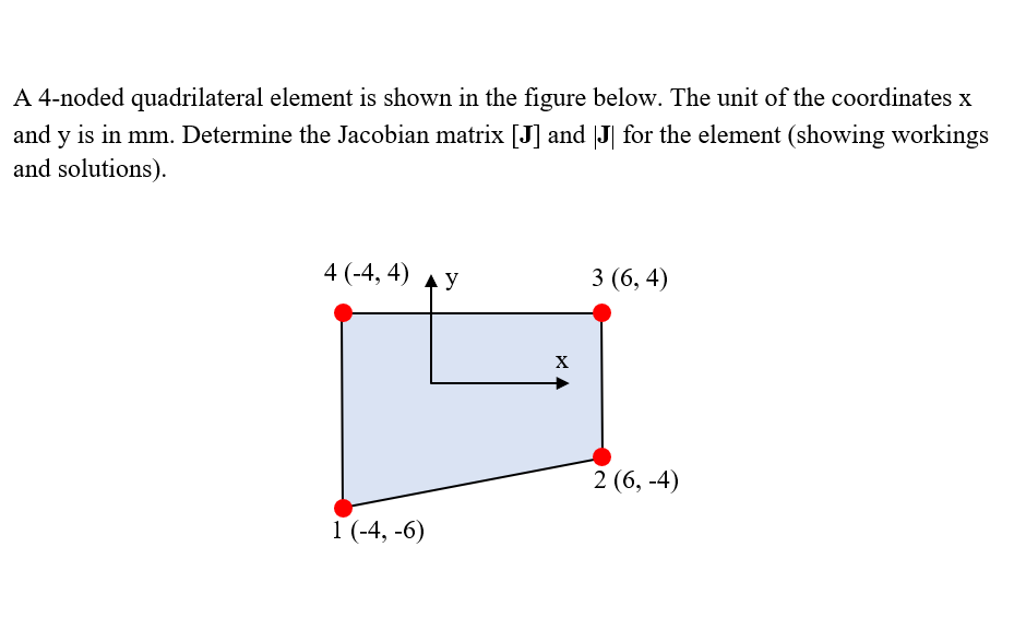 Solved A 4-noded quadrilateral element is shown in the | Chegg.com