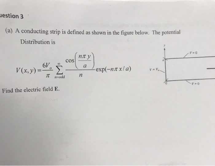 Solved estion 3 (a) A conducting strip is defined as shown | Chegg.com