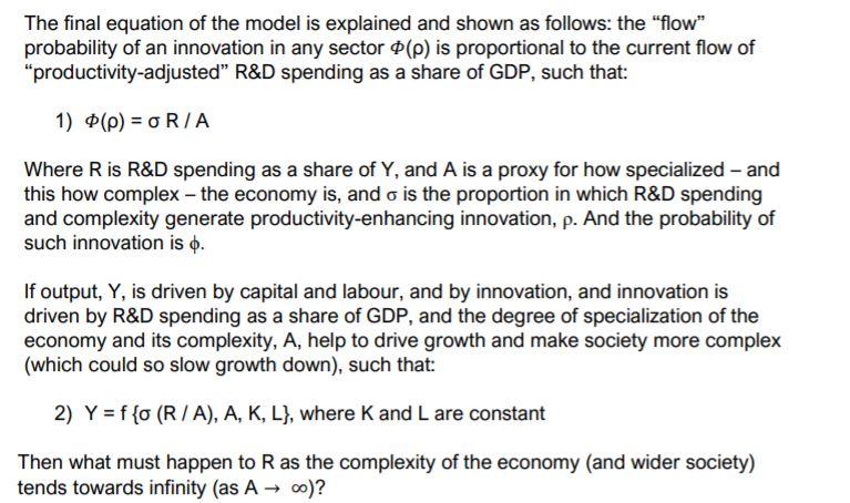 We have an innovation-based Schumpeterian model in | Chegg.com