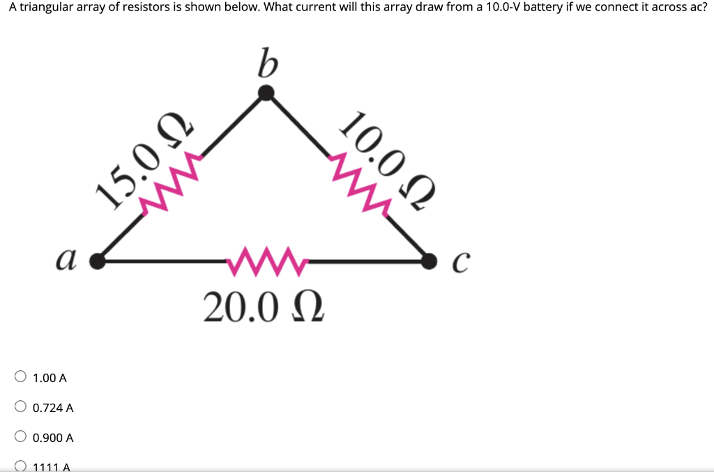 Solved A triangular array of resistors is shown below. What | Chegg.com