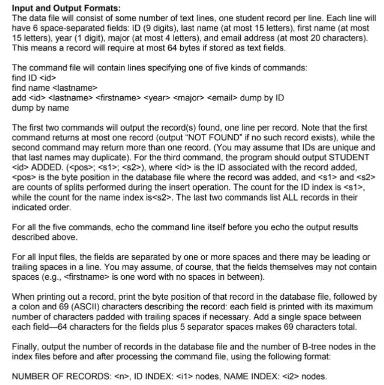 Solved Lab 2: Implementing Indexing Using B-Trees An index | Chegg.com