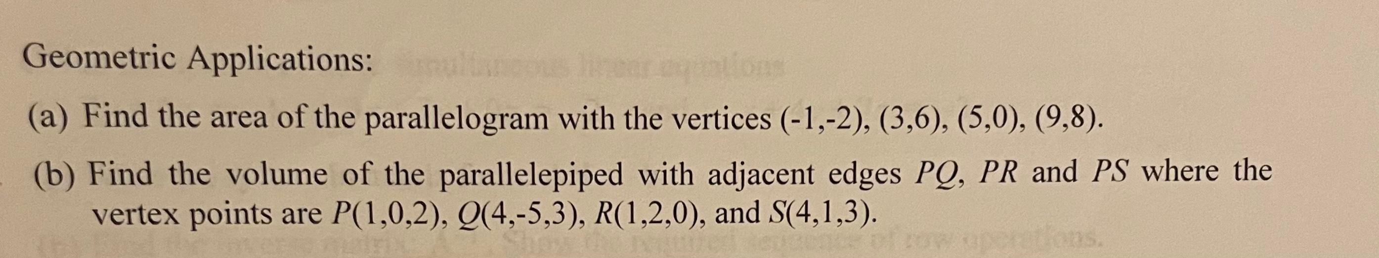 Solved Geometric Applications: (a) Find the area of the | Chegg.com