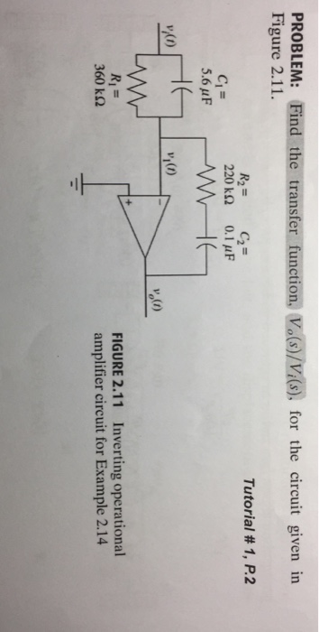 Solved PROBLEM: Find the transfer function, VO(s)/Vi(s), for | Chegg.com