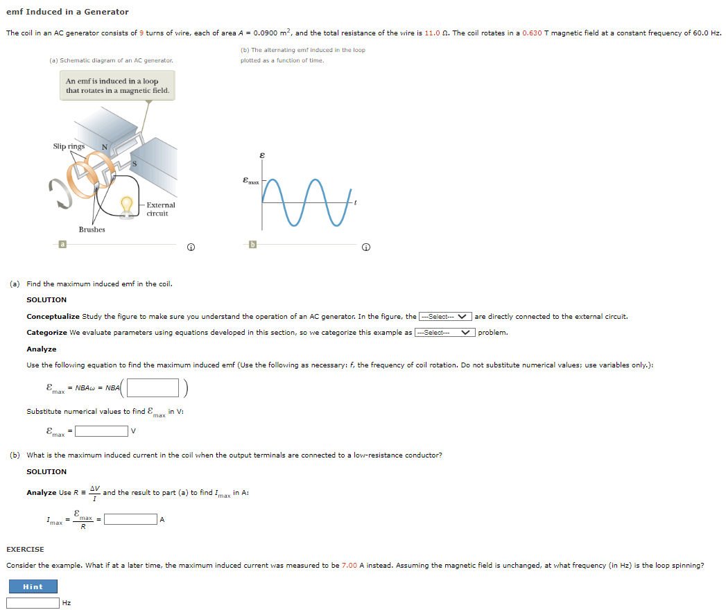 Solved (b) The alternating emf induced in the loop (a) | Chegg.com