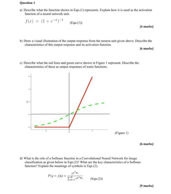 Solved a) Describe what the function shown in Eqn.(1) | Chegg.com