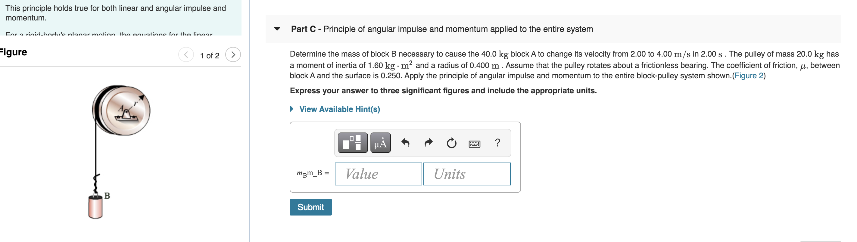 Solved This principle holds true for both linear and angular | Chegg.com