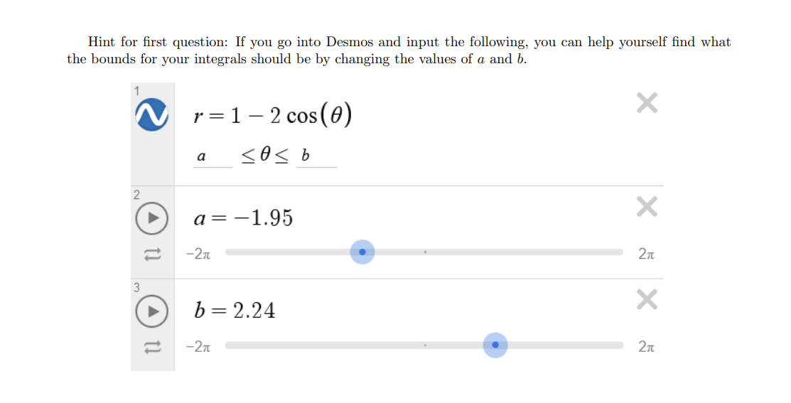 Solved Hint for first question: If you go into Desmos and | Chegg.com