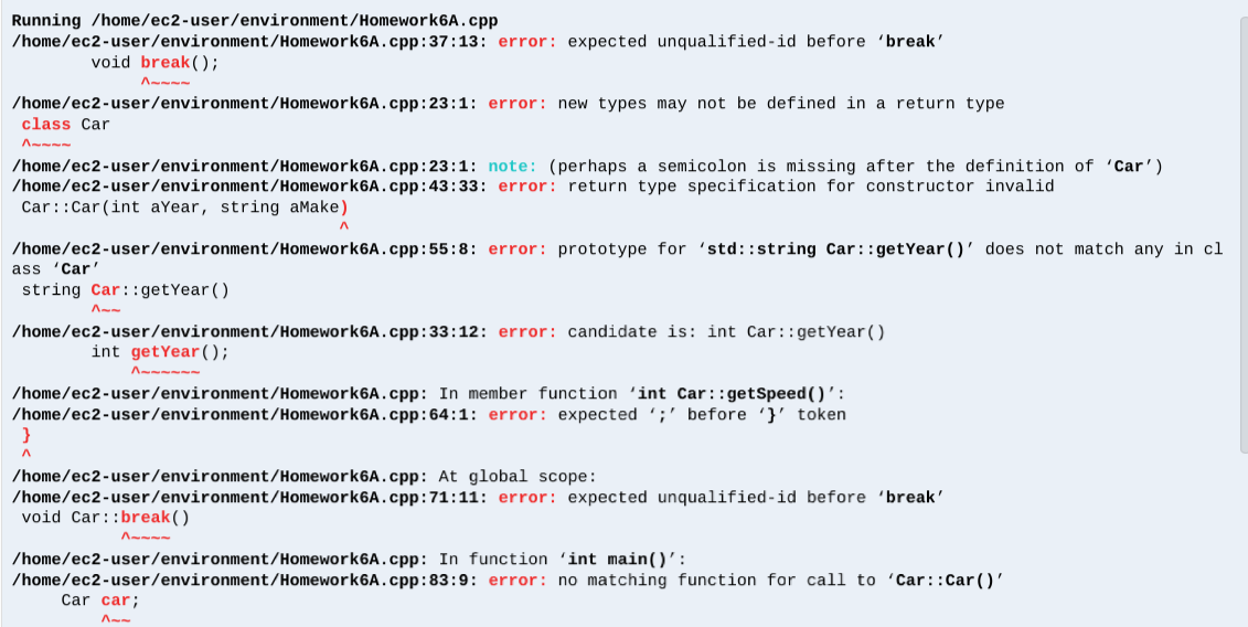Solved [C++] Q: Write a class named Car that has the | Chegg.com