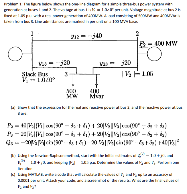 Problem 1: The figure below shows the one-line | Chegg.com